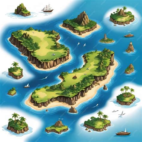 El Legendario Mapa Vectorial De La Isla Con Fondo Blanco Aisló Un Alto