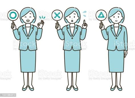 퀴즈를 위해 원형 십자가 및 삼각형 태그를 입은 여성의 그림 감정 시리즈에 대한 스톡 벡터 아트 및 기타 이미지 감정 시리즈 갖춰지지 않은 복장 고용과 노동 Istock