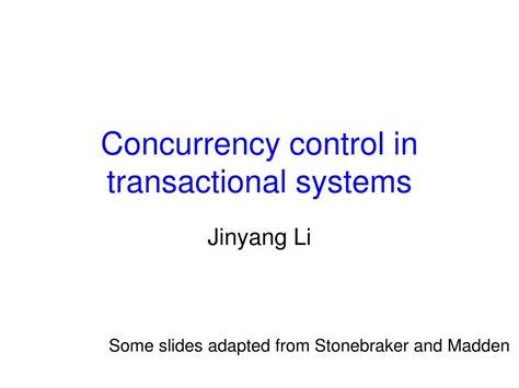 Ppt Concurrency Control In Transactional Systems Powerpoint