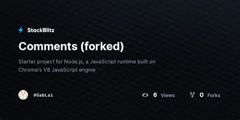 Comments Forked Stackblitz