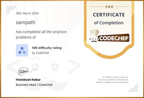 Codechef Coding Achievement Continuouslearning Sampath Naik