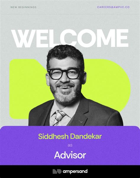 Ampersand Is Thrilled To Welcome Siddhesh Dandekar As An Advisor