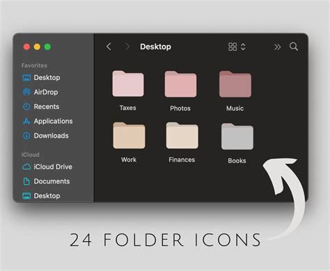Desktop Folder Icons Pink Nude Gray Mac Windows Pc Minimal Instant Download Mac