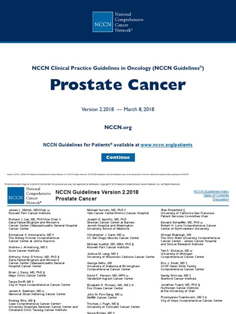 Nccn Cancer Prostata Pdf Prostate Cancer Prostate Specific Antigen