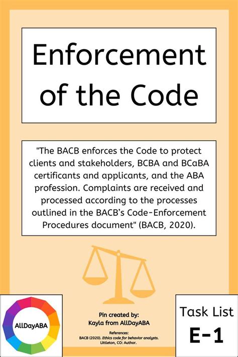 Enforcement Of The Code Ethics Code Introduction Section E 1 Law School Inspiration Bcaba