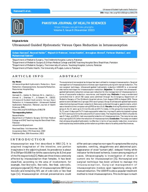 Pdf Ultrasound Guided Hydrostatic Versus Open Reduction In