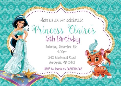 Free Printable Princess Jasmine Invitations Download Free Printable Princess Jasmine