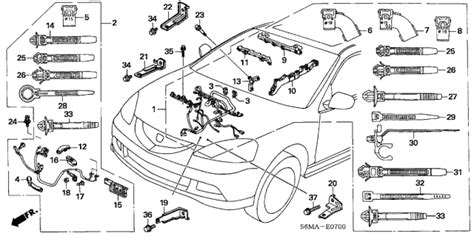 Engine Wire Harness 2006 Acura Rsx 3 Door Type S Ka 6mt