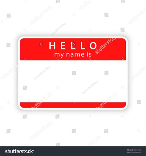 Red Blank Name Tag Sticker Shadow Stock Illustration 69846436 Shutterstock
