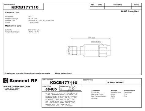 Dc Block Sma M F Pss Dc 6 Ghz 50 Ohm Vswr 1 15 Konnectrf