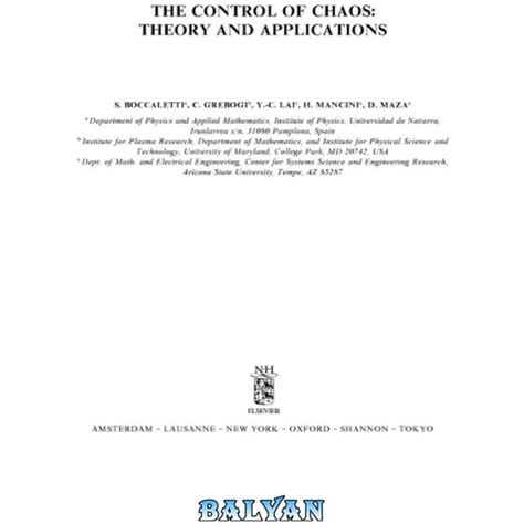 خرید و قیمت دانلود کتاب The Control Of Chaos Theory And Applications ترب