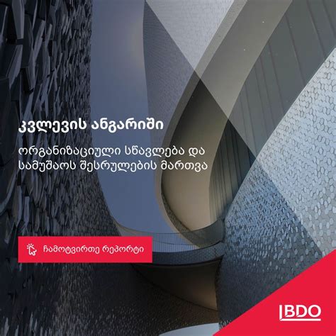 კვლევის ანგარიში ორგანიზაციული სწავლება და სამუშაოს შესრულების მართვა Bdo Georgia