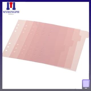 MYRONGPH PCS Binder Divider PCS A Index Page Tabs Indexing Cards Pink Plastic Ring