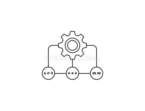 Workflow Automation Processing Icon Vector Illustration Flat Design Stock Vector