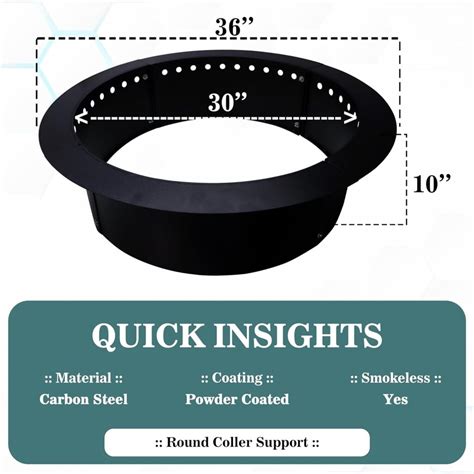 Febtech Smokeless Fire Ring For Outside Fire Pit 36″ Diameter And 12