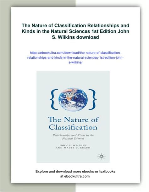 The Nature Of Classification Relationships And Kinds In The Natural