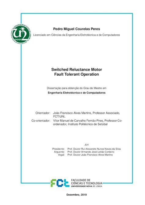 Pdf Switched Reluctance Motor Fault Tolerant Operationpresidente Prof Doutor Rui Alexandre