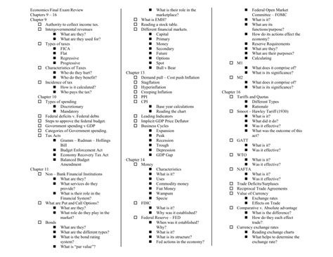Econ Final Exam Review