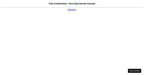 React Big Calendar Example Codesandbox