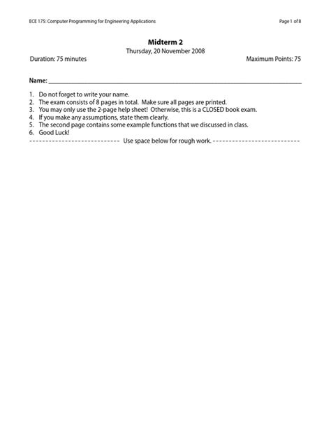 Sample Exam 2 Pdf String Computer Science Integer Computer