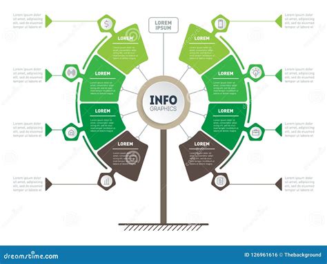 Timeline Tree Infographic Or Presentation For The Agricultural Sector