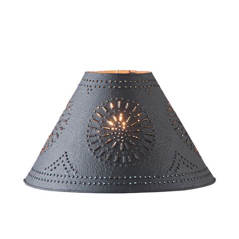 15 Inch Flared Shade With Chisel In Textured Black Irvins Tinware