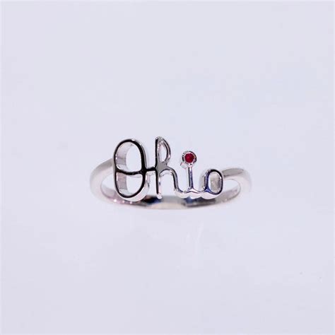 Osu Script Ohio Ring With Ruby Size 6 By Diamond Cellar Diamond Cellar