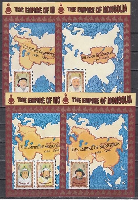 Mongolia Scott Cat 2256 A E Emperors Issue As 4 Ssheets Asia