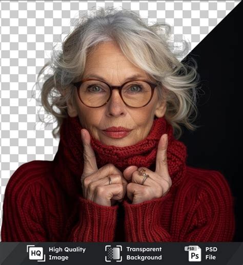 Premium Psd Premium Beautiful Middle Ager Senior Woman Red Winter