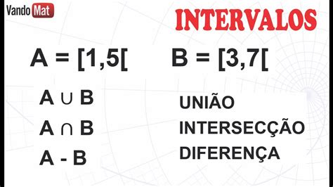 Intervalo NumÉrico UniÃo IntersecÇÃo E DiferenÇa Intervalo União