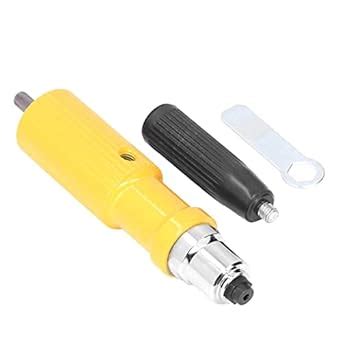 Rivet Gun Adapter Yellow Alloy Steel Cordless Riveting Tool Set Kit For Electric Drill With