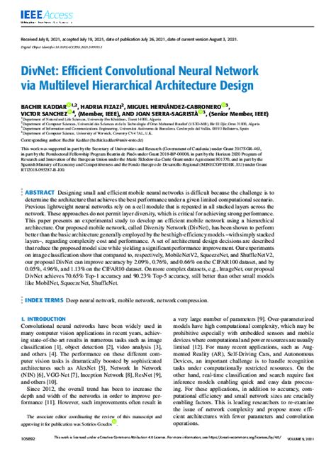 pdf divnet efficient convolutional neural network via multilevel