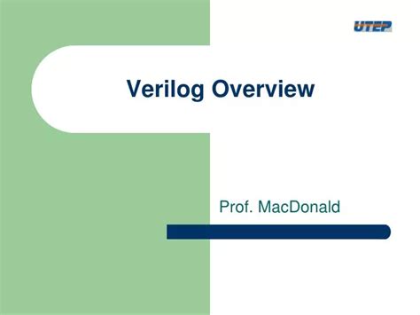 Ppt Verilog Overview Powerpoint Presentation Free Download Id4551363