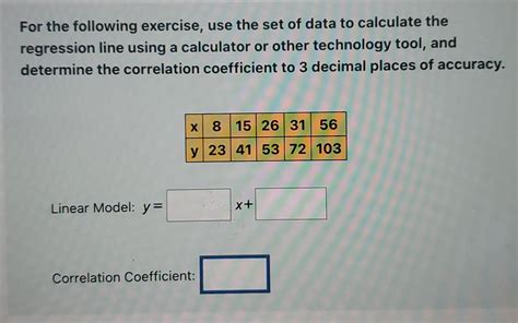 Solved For The Following Exercise Use The Set Of Data To Chegg