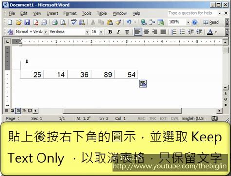 Excel 教學 如何從 Excel 直欄複製到 Word 中變為横書 Youtube