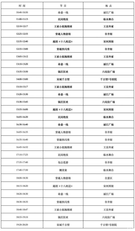 2019宋城千古情表演时间表 表演地点 旅泊网