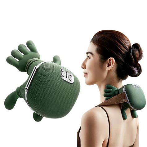 Bionic Heated Massager Portable Shiatsu Neck And Back Massager Electric Deep Tissue 4d