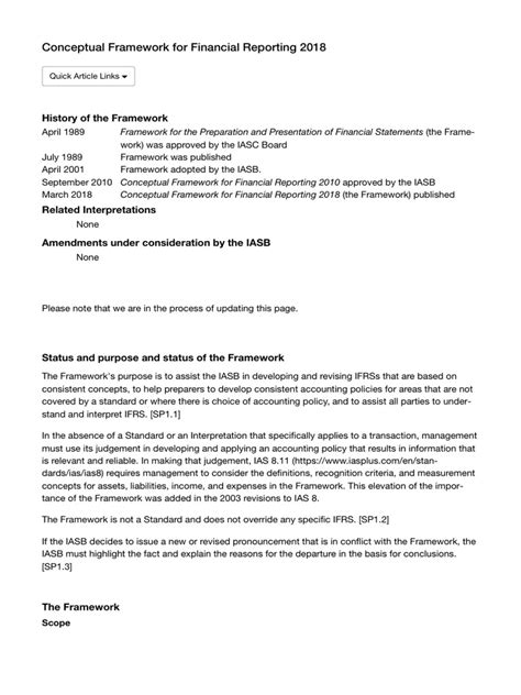 Conceptual Framework For Financial Reporting 2018 Pdf Income International Financial