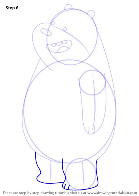 How To Draw Gizzly Bear From We Bare Bears We Bare Bears Step By Step