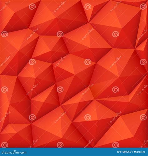 Red 3d Polygon Vector Background Modern Origami Texture
