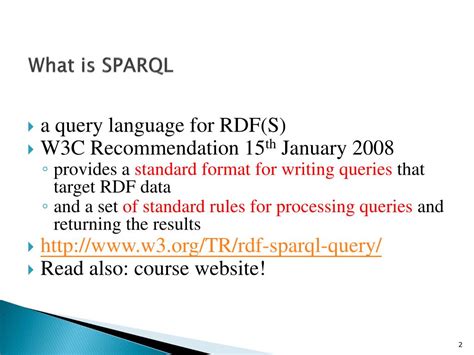 Ppt Sparql Intro A Query Language For Rdf Powerpoint Presentation