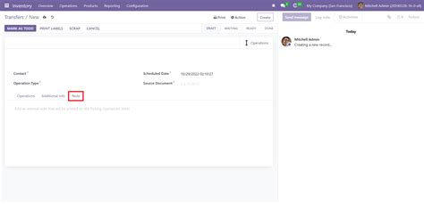 Transfers In Odoo Inventory App Odoo V Community Edition Book