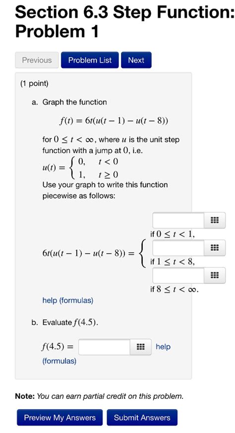 solved section 6 3 step function problem 1 previous problem