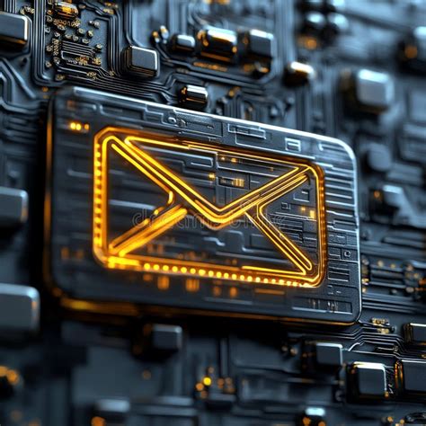 High Tech Golden Envelope On A Circuit Board Symbolizing Encrypted Email And Cybersecurity With