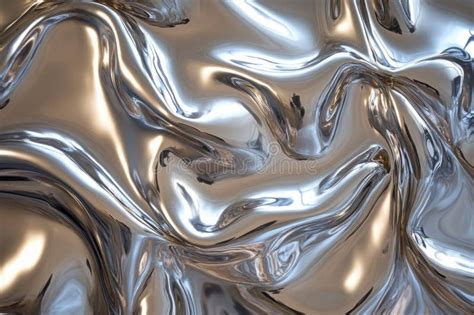 Wavy Silver Liquid Surface Creating Abstract Reflections Perfect For