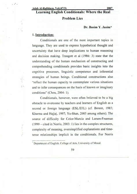 Pdf Learning English Conditionals Where The Real Problem Lies