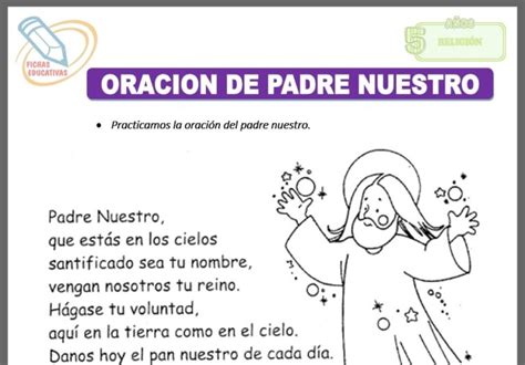 Oración De Padre Nuestro Para Niños De Cinco Años
