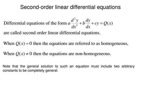 Ppt First Order Linear Differential Equations Powerpoint Presentation