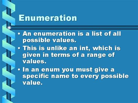 Enumeration A Different Approach To Defining Your Own