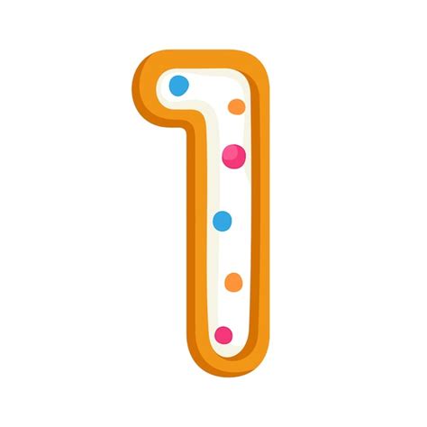 Premium Vector Doughnut Cartoon Number 1 Glazed Donut Digit One